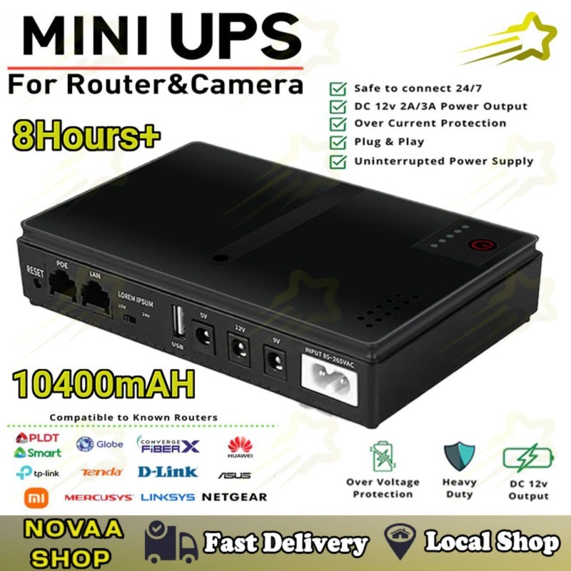 CCTV UPS Power Supply For Wifi Router Modem Power Bank Backup Security ...