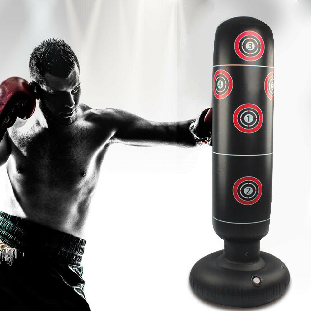 Inflatable Punching Bag Free Standing Boxing Post Boxing Column Adult ...