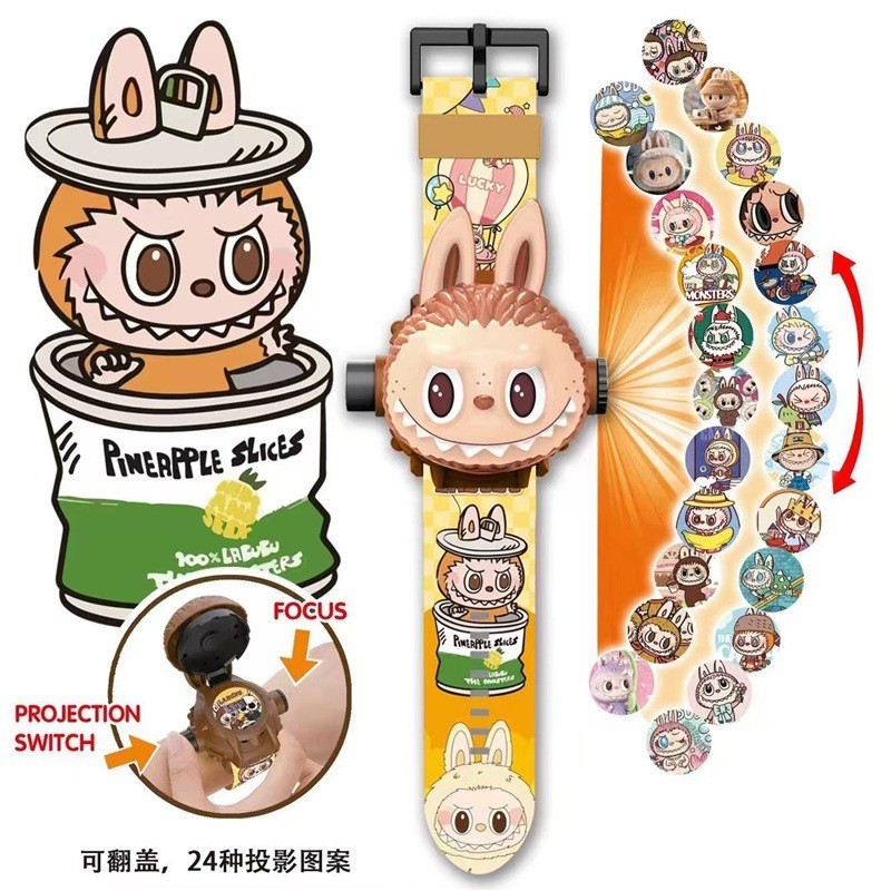 Boys Girls Laser Projector Watch with 24 Labubu Character Images ...