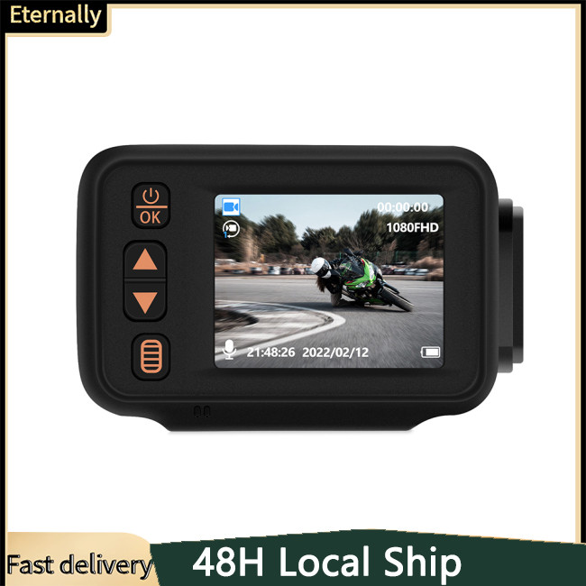 ETE Motorcycle Driving Recorder 2" Display Dual Camera Front Rear View ...