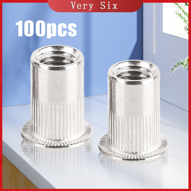 100Pcs M5/M6 304 Stainless Steel Rivet Nuts Aluminum Rivnut Inserts Nut ...