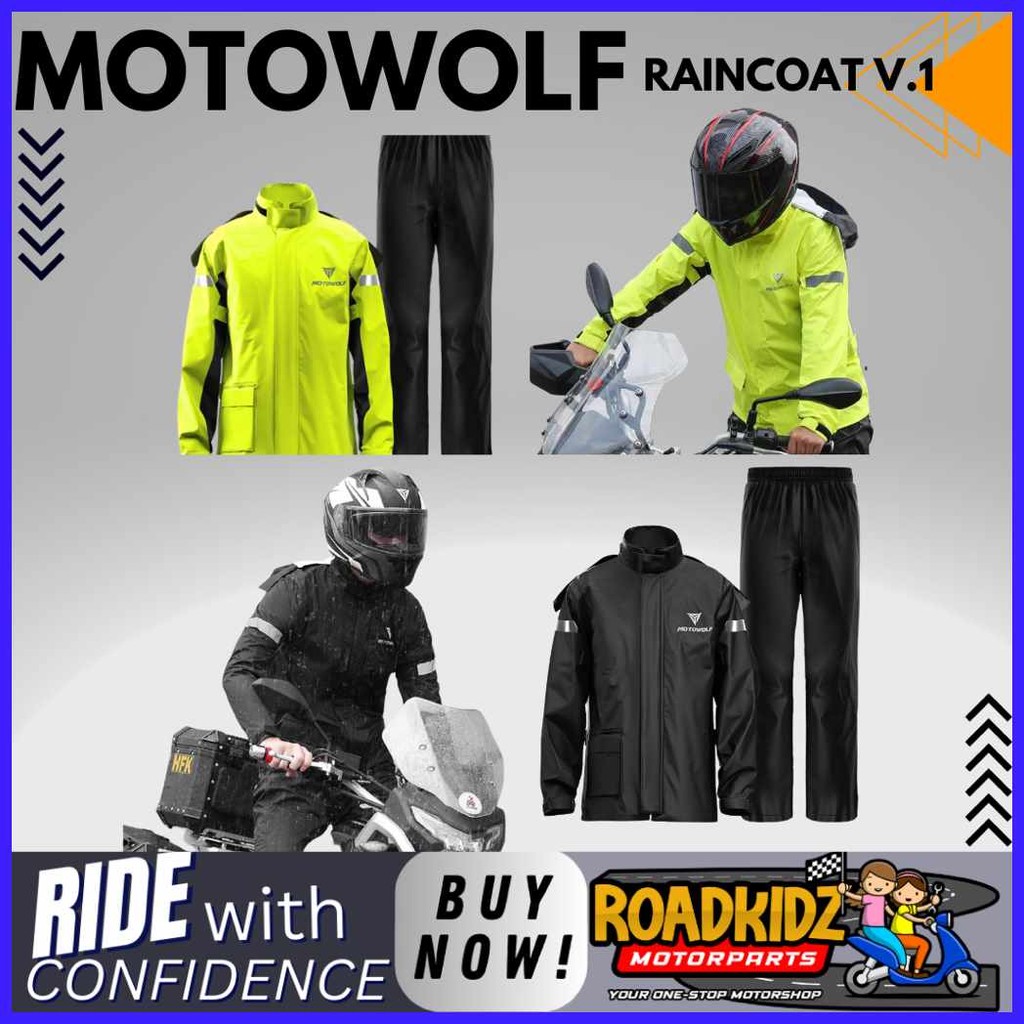 MOTOWOLF*Kb>RAINCOAT]c;&@lO+PANTS VS+iB+Kb+TL+zI+(REFLECTIVE/WATERPROOF) | Shopee Philippines