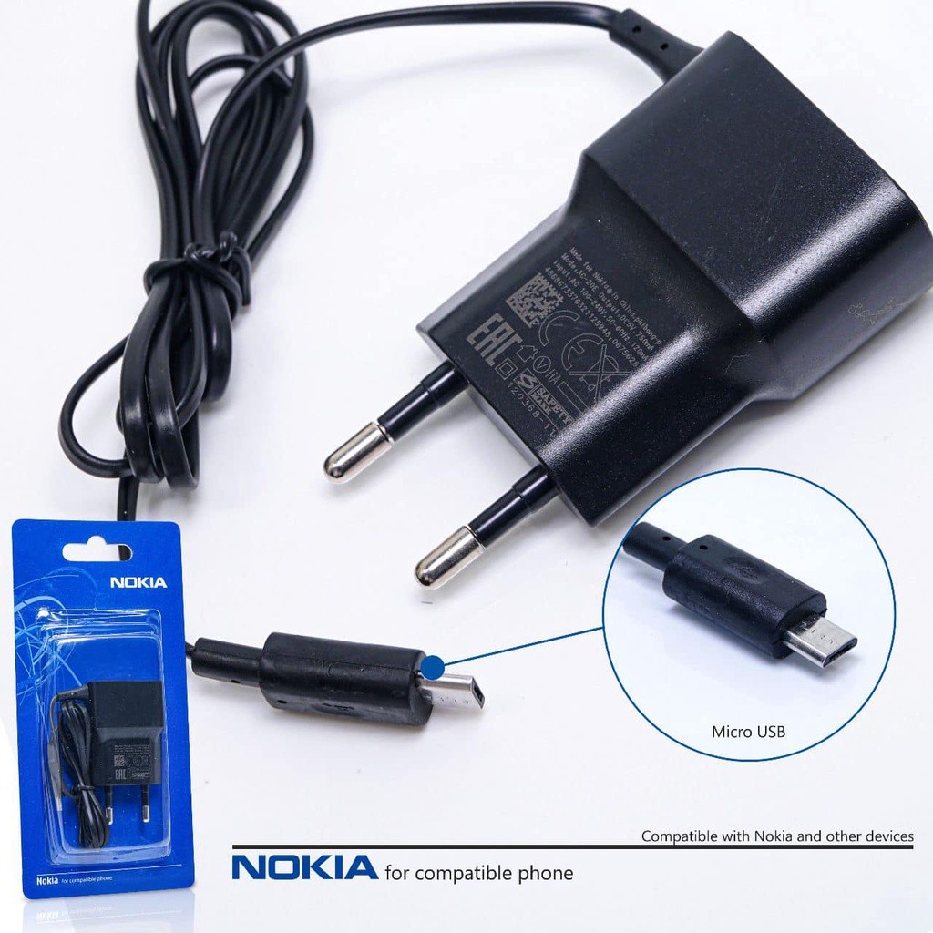Nokia Micro USB N105 Cas Charger / Luna V8 Travel Casan Nokia Micro ...