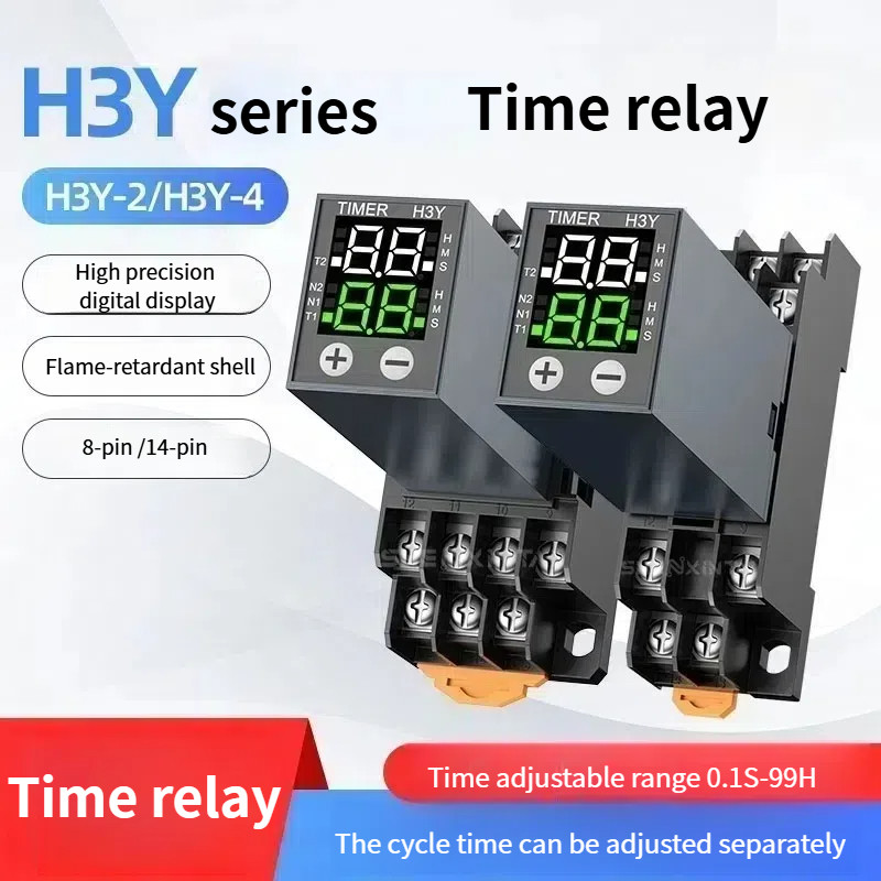 H3Y-2/4 LCD Time Relay 220v24v Small Digital Display Cycle Time Control Delay JSZ6 | Shopee ...