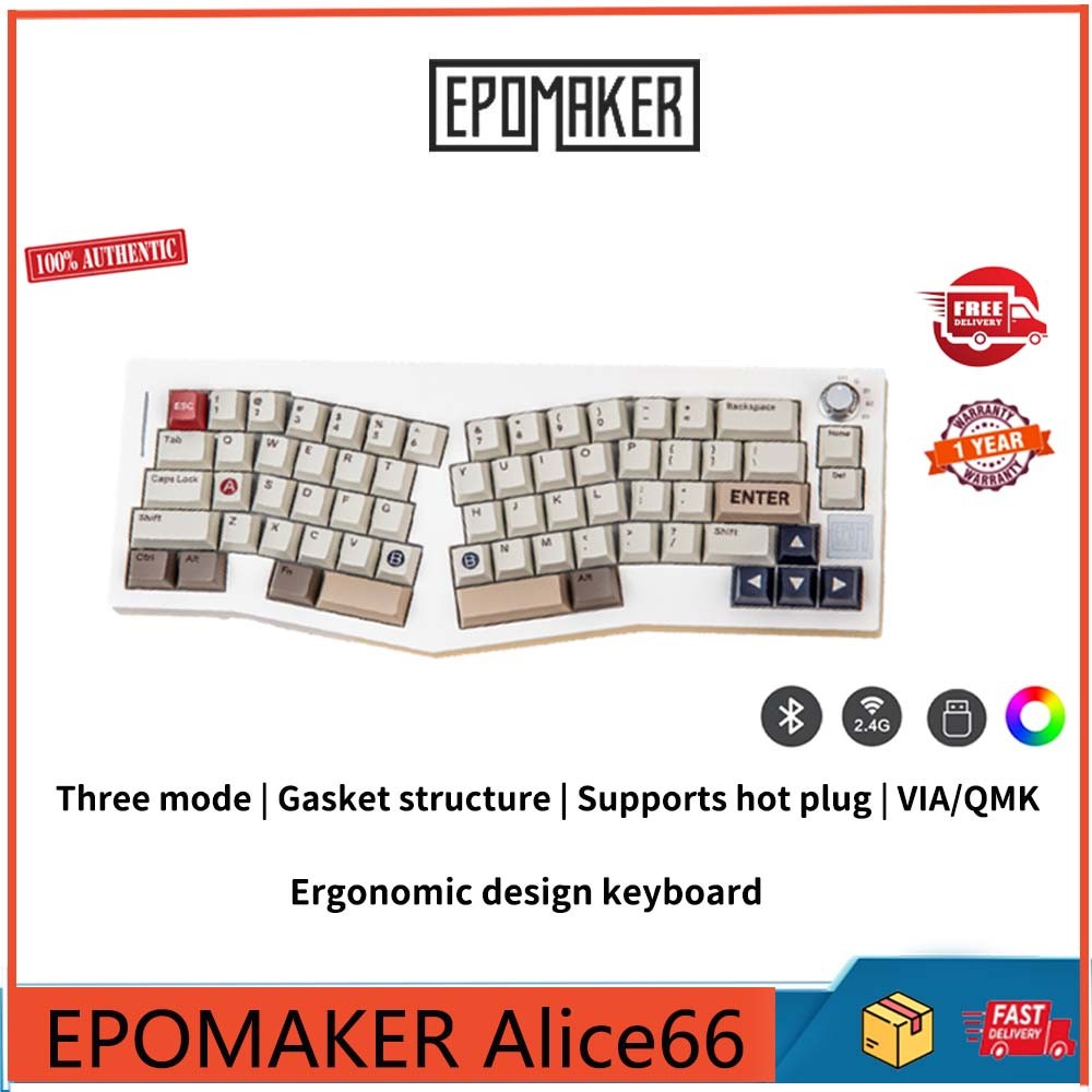 EPOMAKER Alice66 three mode customized mechanical keyboard, with a ...