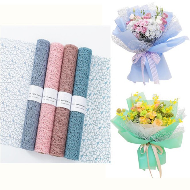 1 Roll 50cm*450cm Flower Wrapping Gauze Jacquard Net Korean Gauze ...