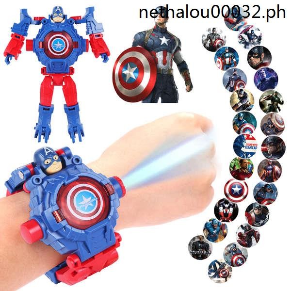 Transforming Robot Children Luminous Toy Watch Student Projection ...