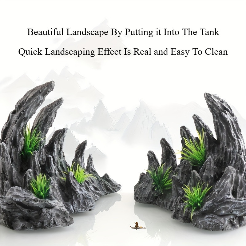 Fish Tank Landscaping Rockery,Resin Aquarium Decoration,Fish Tank ...