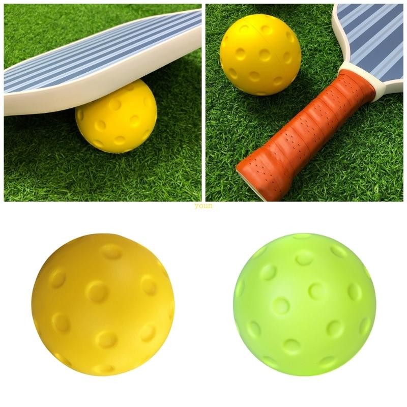 youn Indoor Pickleballs Practice Balls Light Weight Training Balls Quiet PU Foam Pickleballs for ...