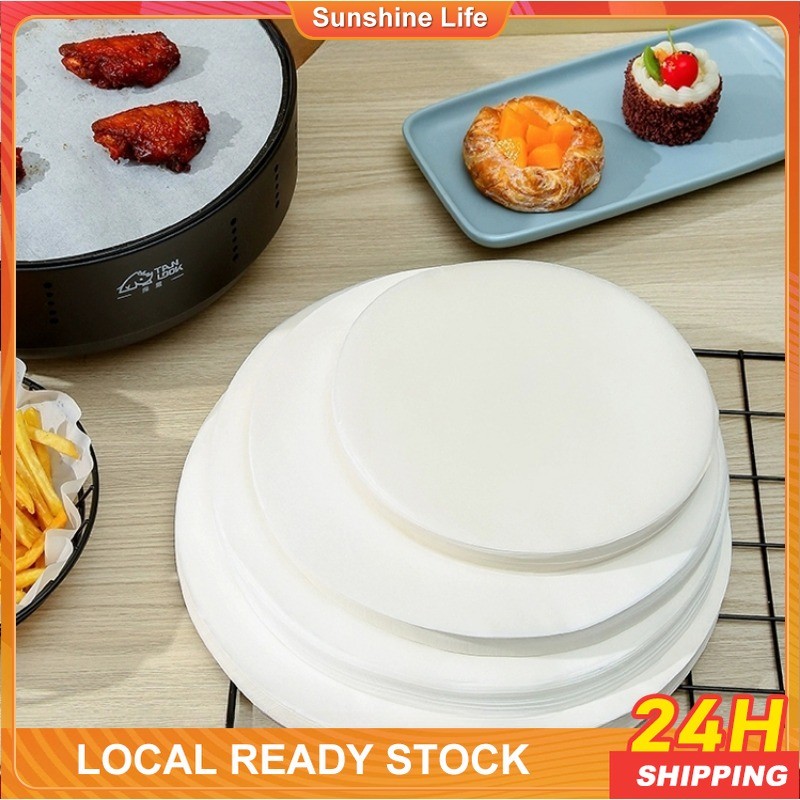 50Pcs Round Baking Paper Cake BBQ Parchment Paper Non-Stick Greaseproof ...