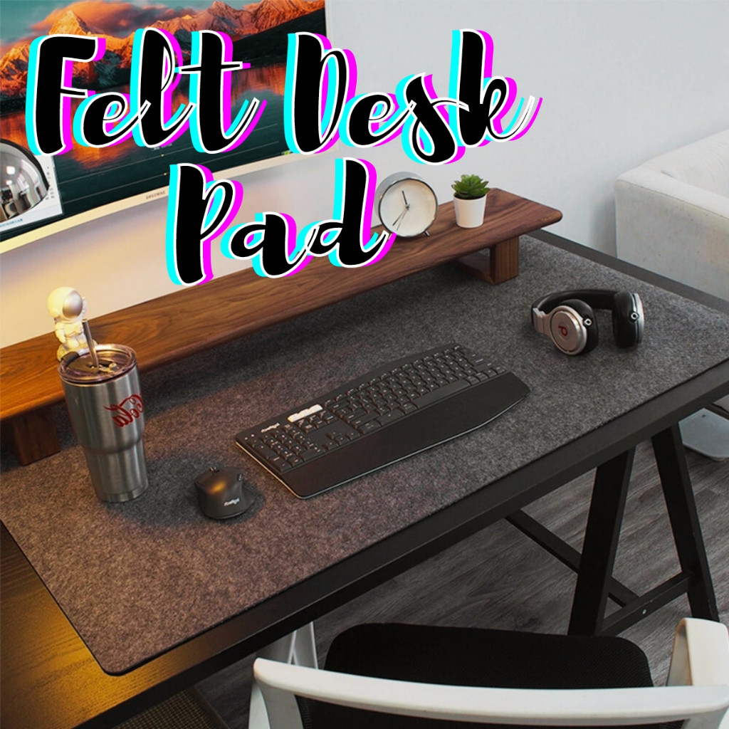 Sleek Design Large Felt Desk Pad PC Gaming Accessories Extended Mouse ...