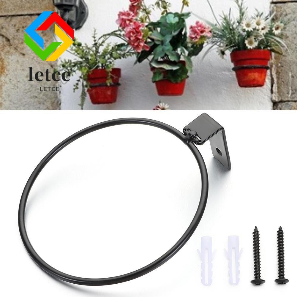 LETCE Planter Pot Stand, Wall Mounting Metal Flower Pot Holder Ring ...