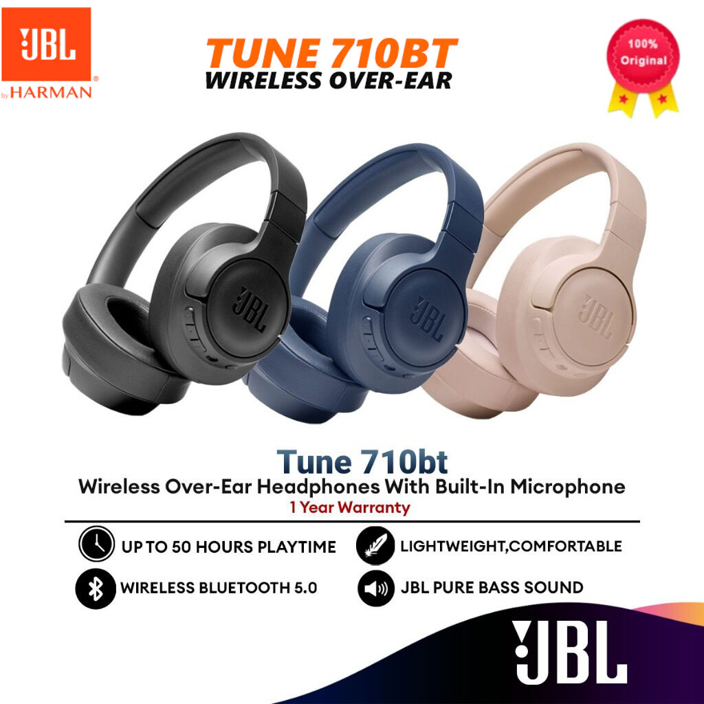 JBL Tune 710BT Wireless Over-Ear Headphones with Microphone for gaming ...