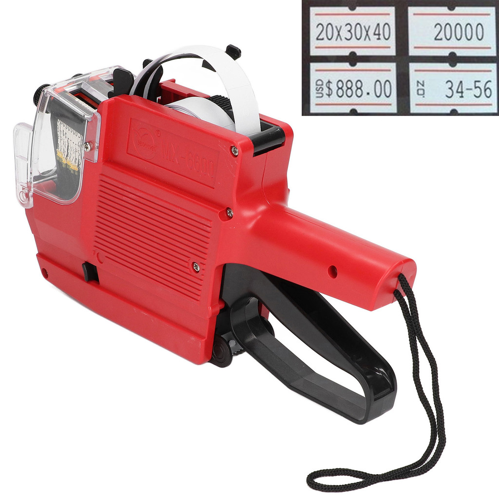 Fun~ Price Tag Machine 10 Digits 2 Lines Labeller Marker Attacher Tool ...