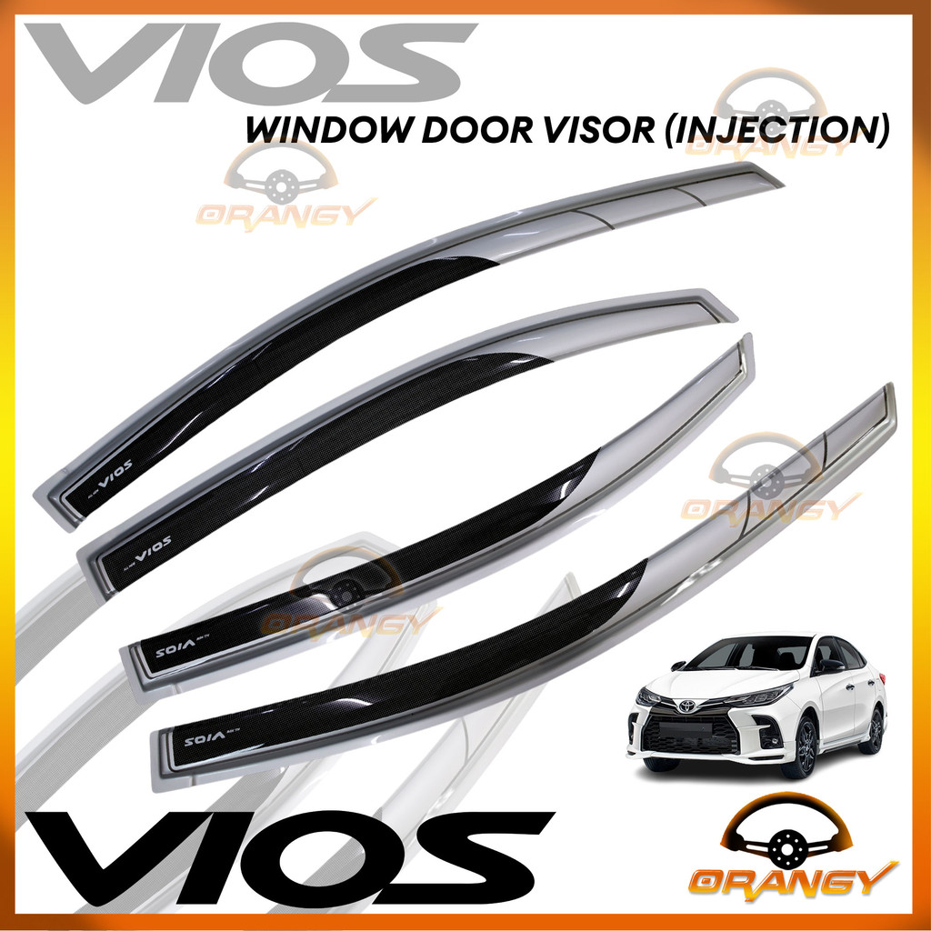 Toyota Vios 2019 to 2025 INJECTION TYPE Window Door Rain Visor Gray ...