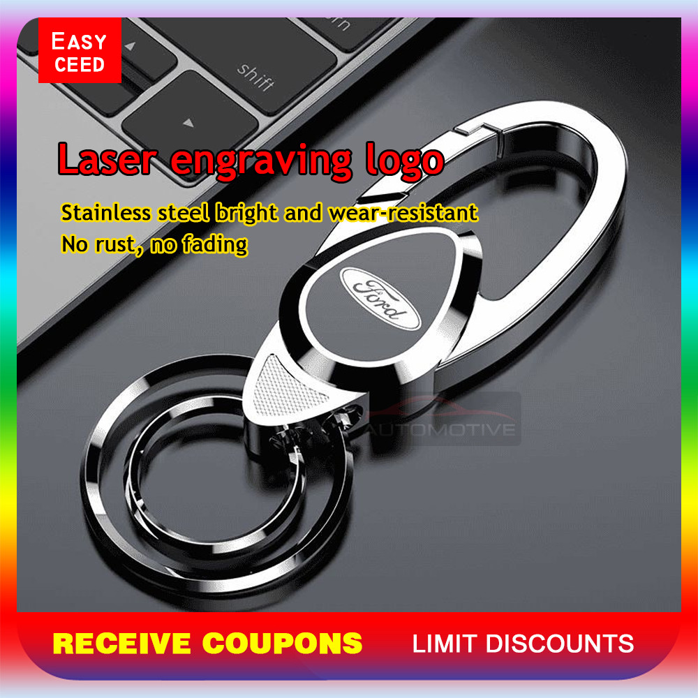 High quality New Creative Alloy Leather Car Logo Keyring Keychain Metal ...