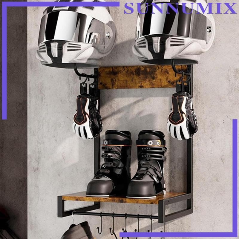 [Sunnimix] Helmet Holder Motorcycle Gear Storage Rack Wall Mounted ...