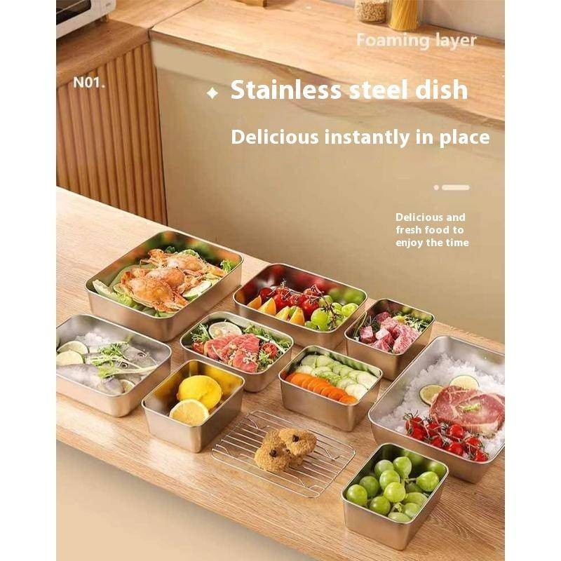 Preservation box, food grade 316 stainless steel vegetable dish ...
