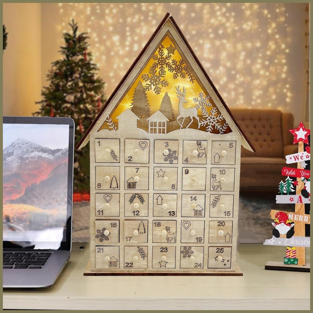 Christmas Countdown Box Reusable Countdown Calendar with 25 Numbered ...