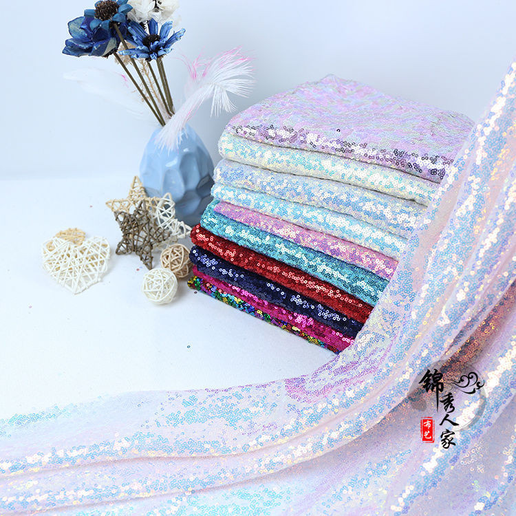 Red PLUM JXZCSX 3MM Sequined Gauze Fabric Symphony Decorative Cloth ...