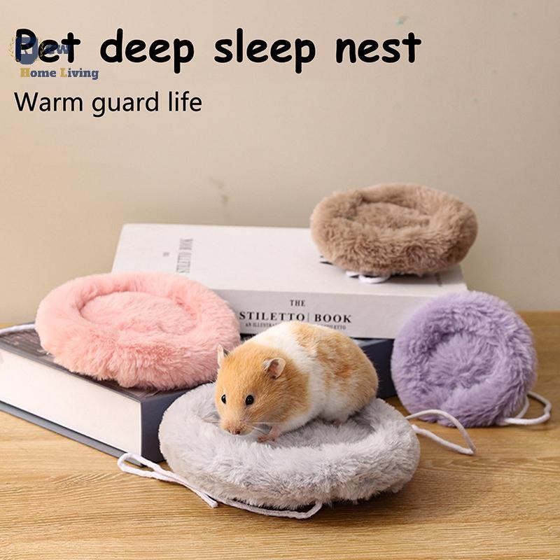 NHL> Hamster Nest Pad Warm Pet Cushion Small Animal Hideout Hamster Bed ...