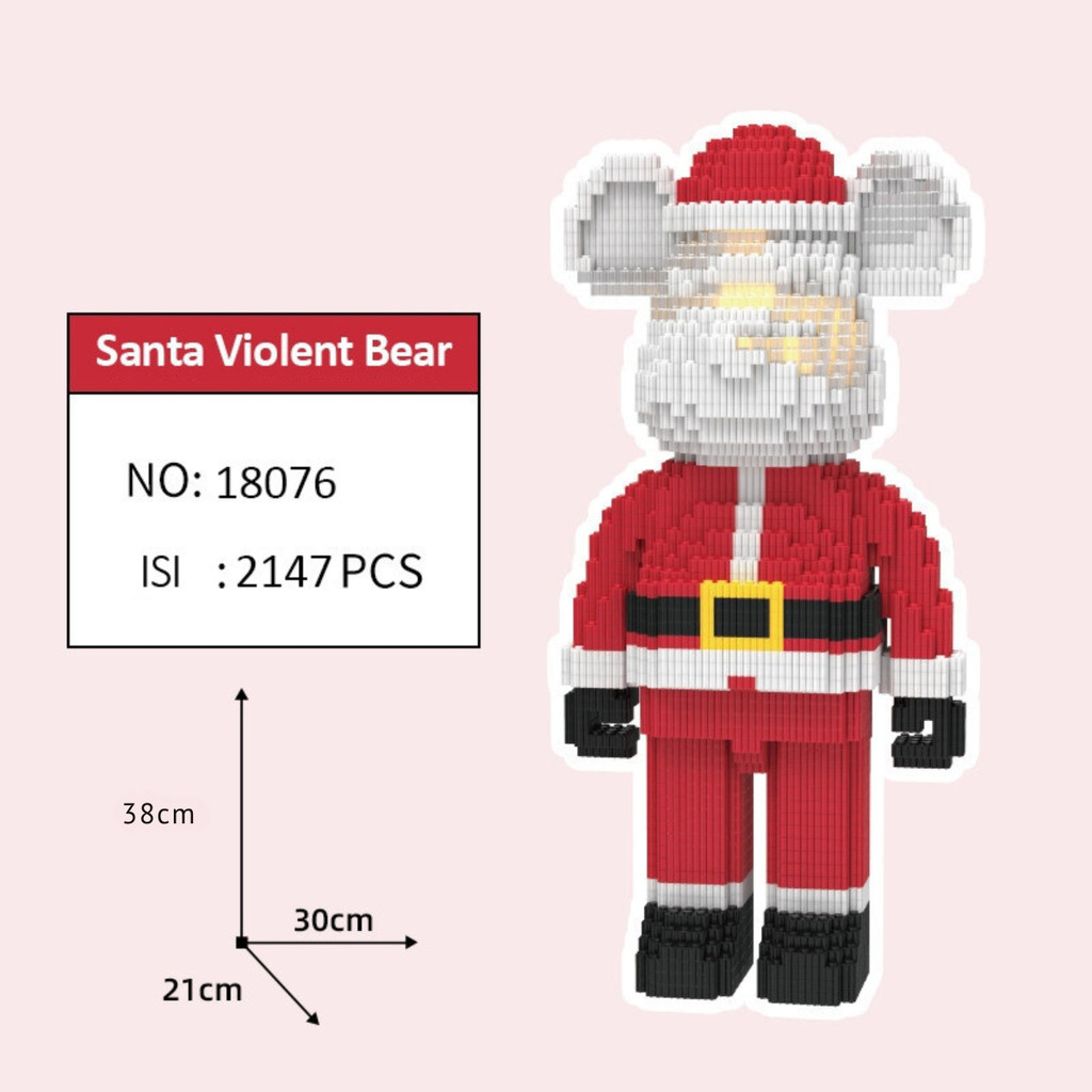 Nano Block Toy Christmas Tree Santa Violent Bear Bricks Educational Toy ...