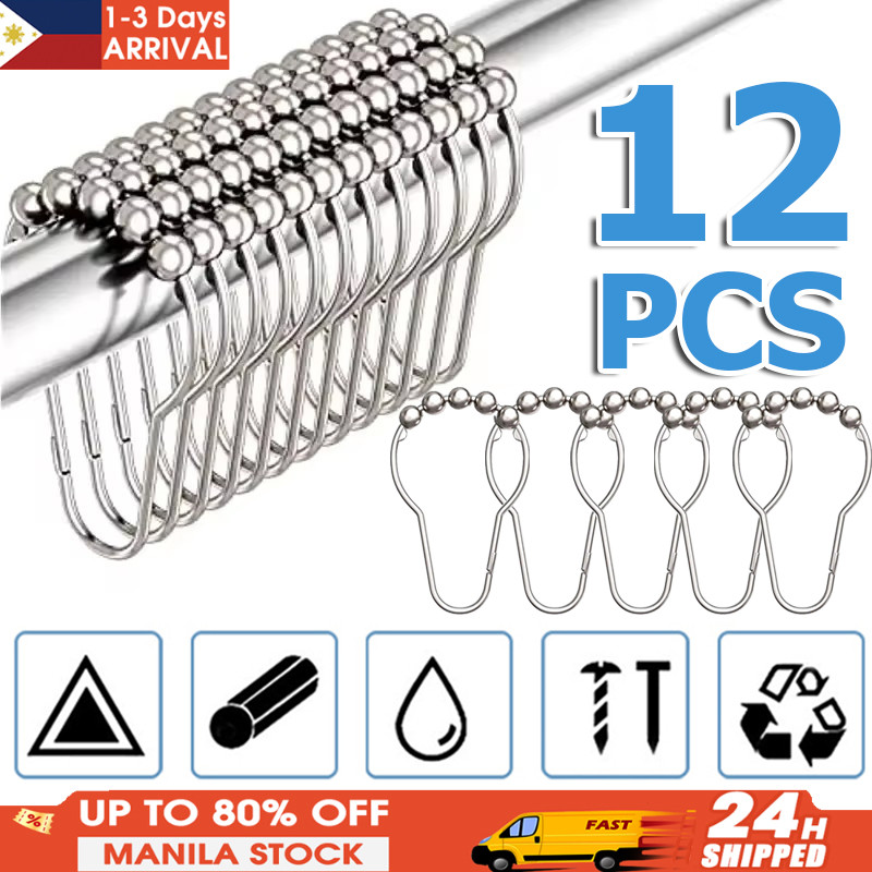 Gourd Shaped 5-ball Rolling Curtain Hook - Stainless Steel Shower ...