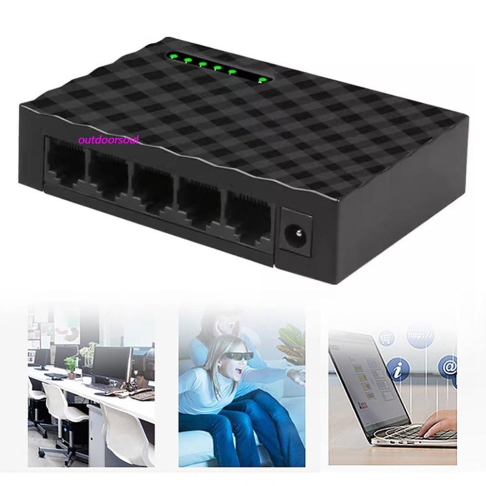 5 Port 1000Mbps Fast LAN Hub Fast RJ45 Ethernet Switcher LAN Switching ...