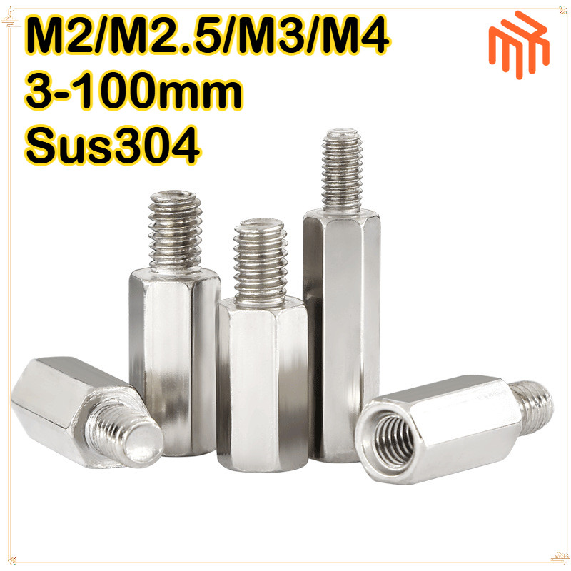 [MX1] SUS304 Column Single Head Hexagonal Stud SUS304 Isolation Column Support Column PC Plate ...