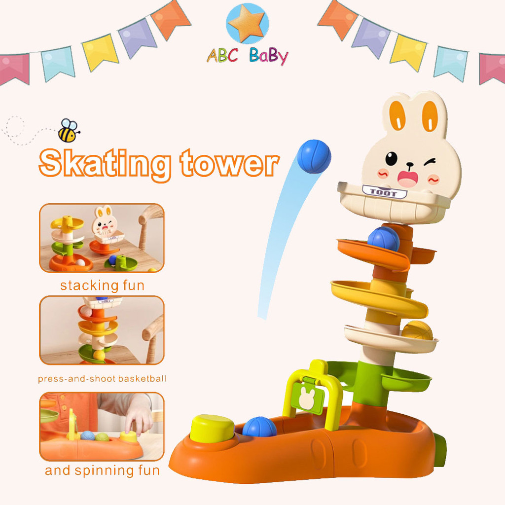 ABC Baby Shooting Track Ball Spinning Game Rolling Ball Toy Puzzle ...