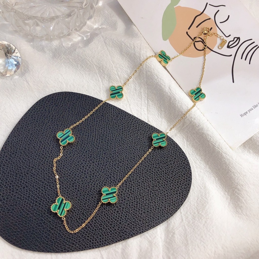 Casual Van Cleef & Arpels Necklace Chain Letter Logo Choker Titanium ...