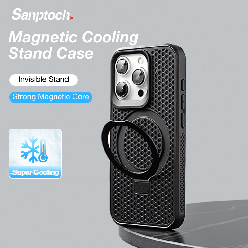 Sanptoch For Magnetic Cooling Stand Phone Case For iPhone 16 15 14 13 ...