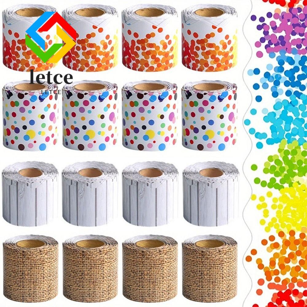 LETCE Wavy Edge Paper, DIY Waterproof Poster Border Stickers, Fashion ...