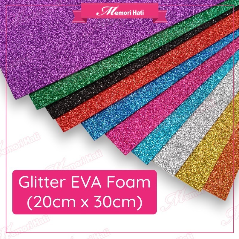 1pc Kad EVA Berkilau / Glitter EVA with Foam Sheet / 20cm x 30cm ...