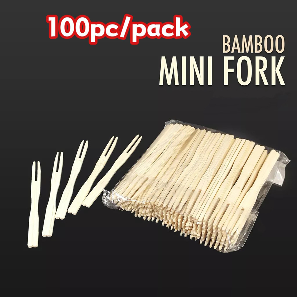 500Pcs/Pack Bamboo Mini Fork Siomai Takoyaki Cocktail Fruitpick Pica ...