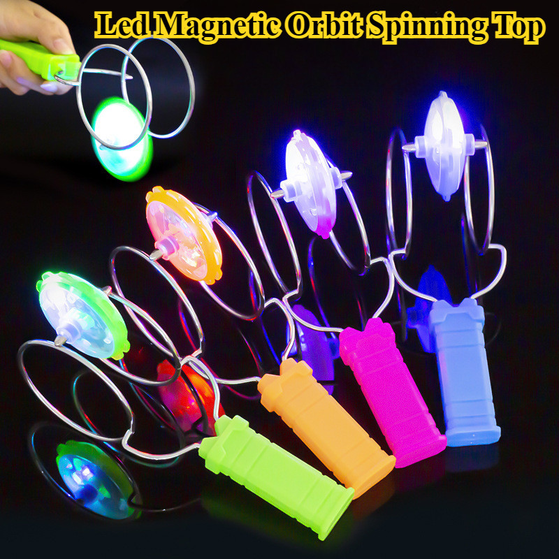 Led Magic Magnetic Orbit Spinning Top Toy Creative Hand Cranked Color ...