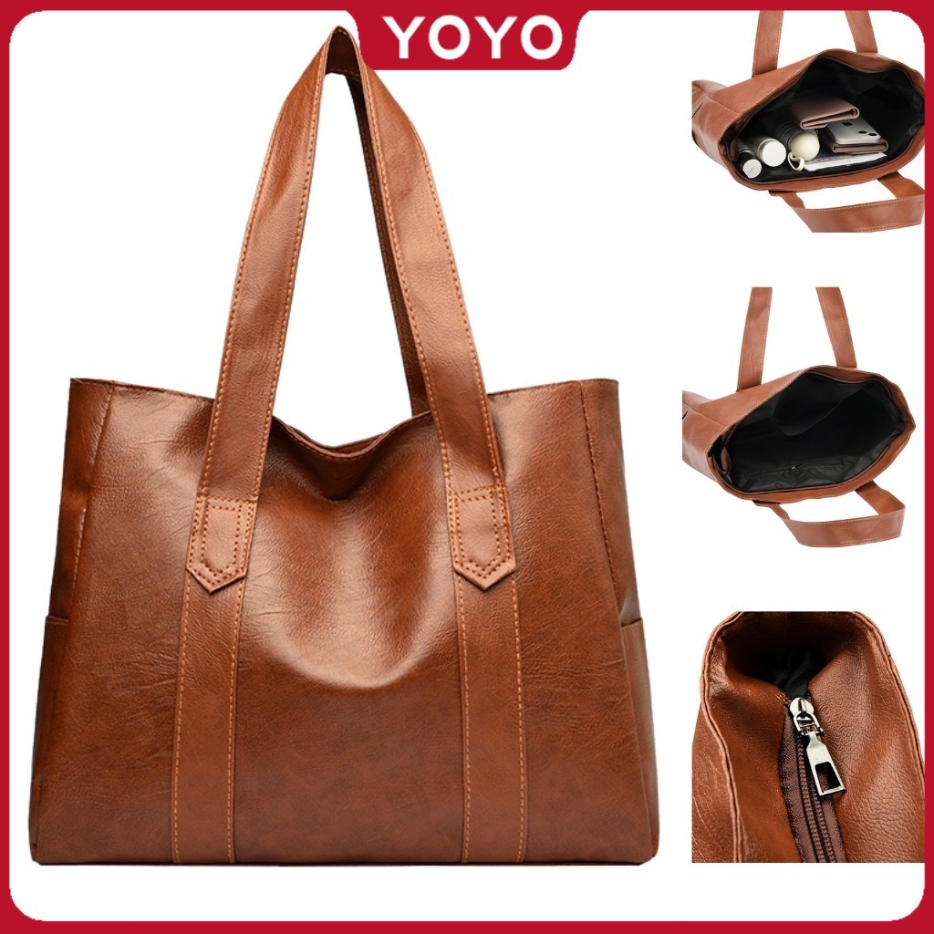 YOYO New arrival shoulder bag soft PU Leather plain design for women ...