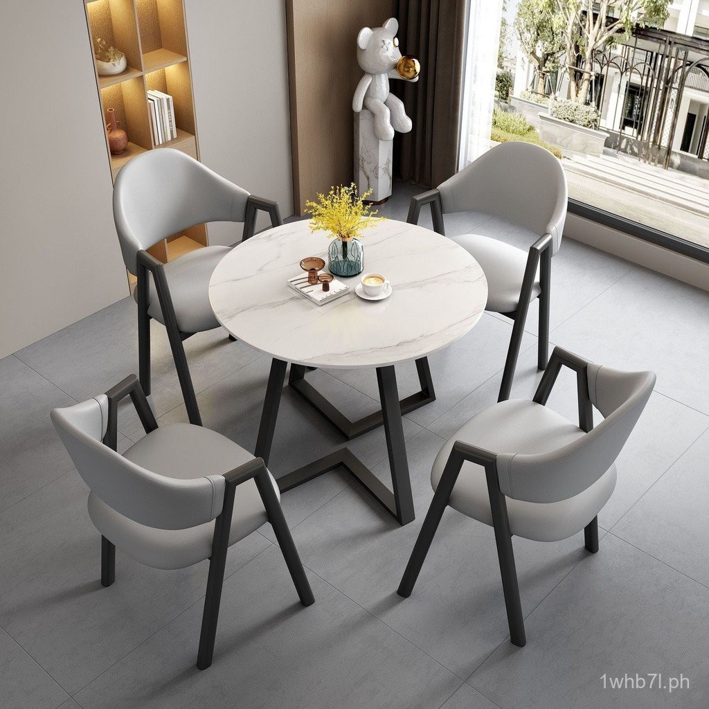 Light Luxury Business Negotiation Stone Plate Leisure Small round Table ...