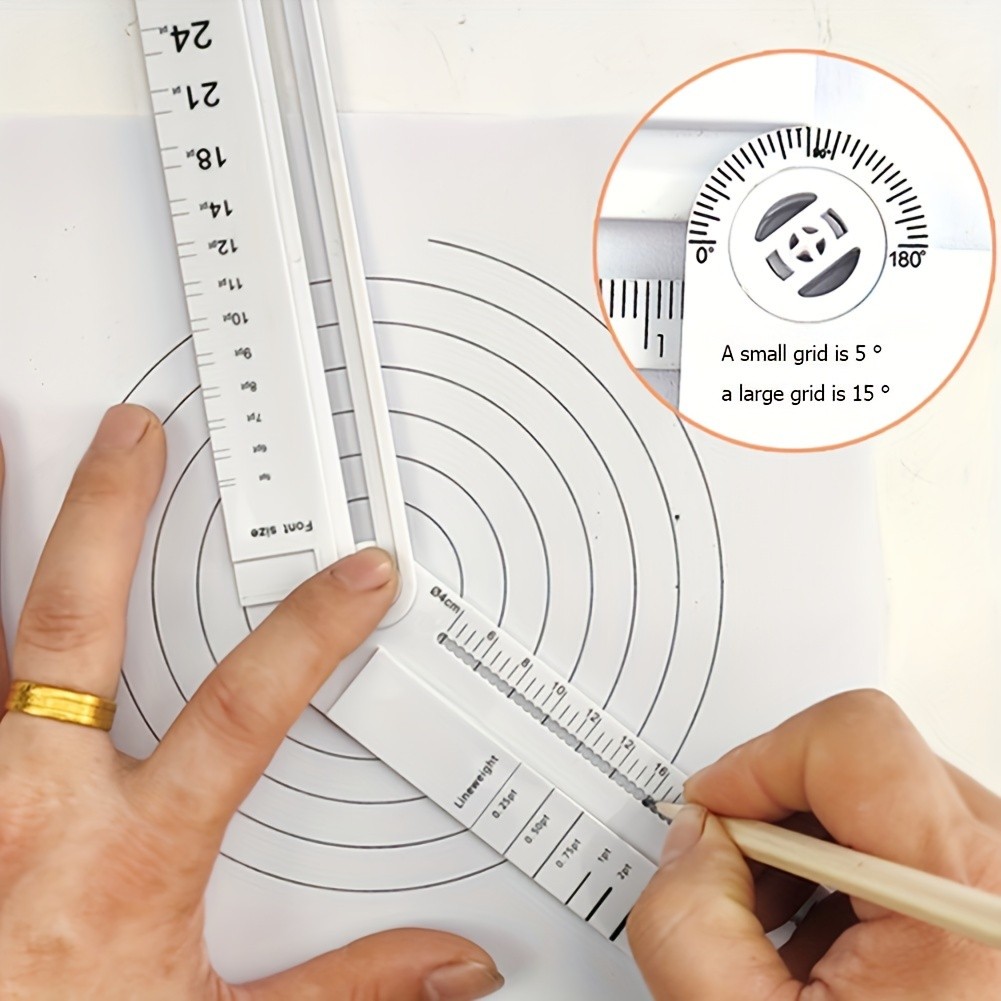 Folding Geometric Drawing Ruler Multifunctional Math Line Circular ...