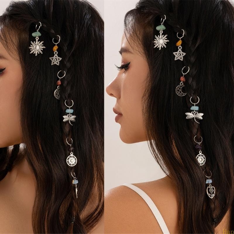 Hap Hair Braid Rings for Dreadlocks Braid Hair Braiding Ethnic Charm ...