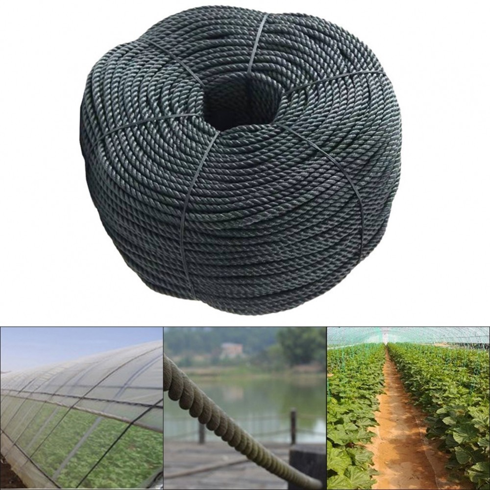 Black Poly Rope Moisture Resistant Reliable Material UV Resistant HDPE ...