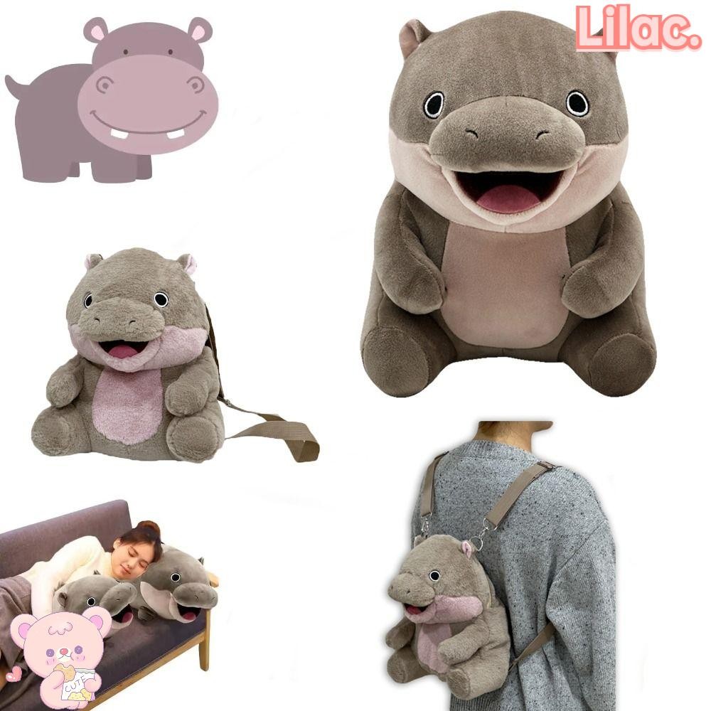 LILAC Moo Deng Plush Toy, Hippopotamus Baby Stuffed Plush Moo Deng ...