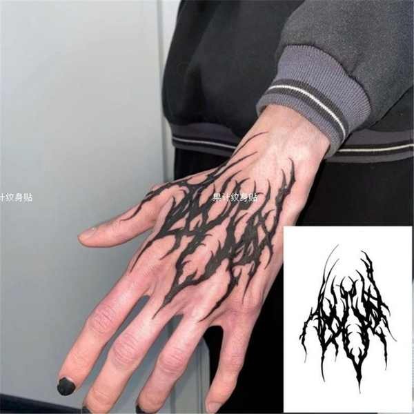 minimalist tattoo tattoo sticker waterproof Shi Mo dark back tattoo ...