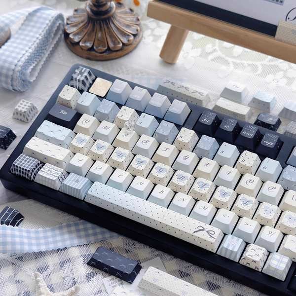 keycaps Sea salt polka dot keycaps original high PBT five-sided ...
