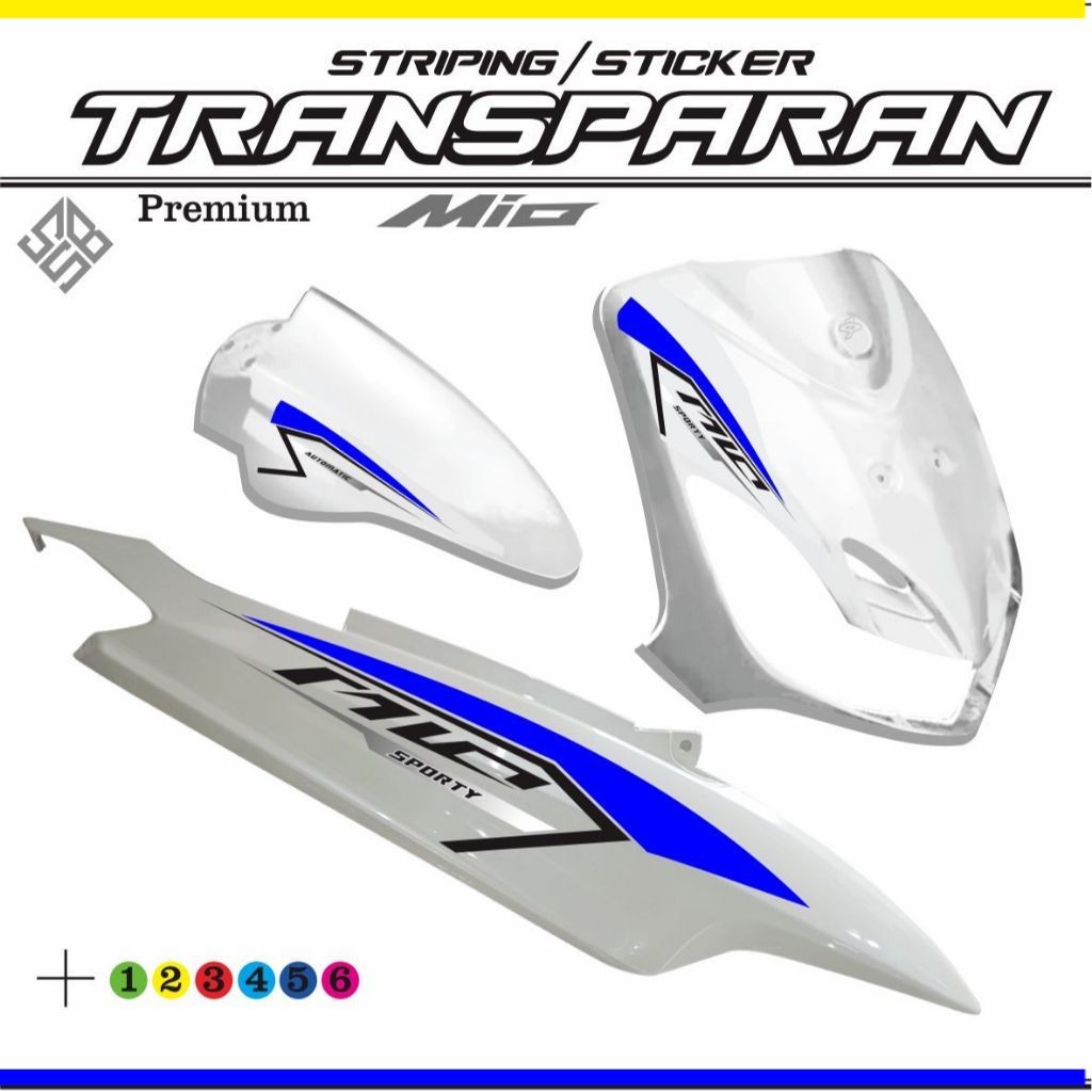 Mio OLD SPORTY TRANSFER COOL STICKERS / TRANSPARENT STRIPING MOTORCYCLE ...