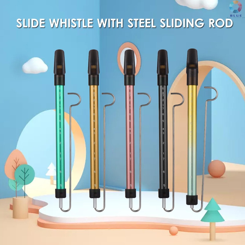 Metal Slide Whistle Scale Sliding Flute with Steel Sliding Rod Musical ...