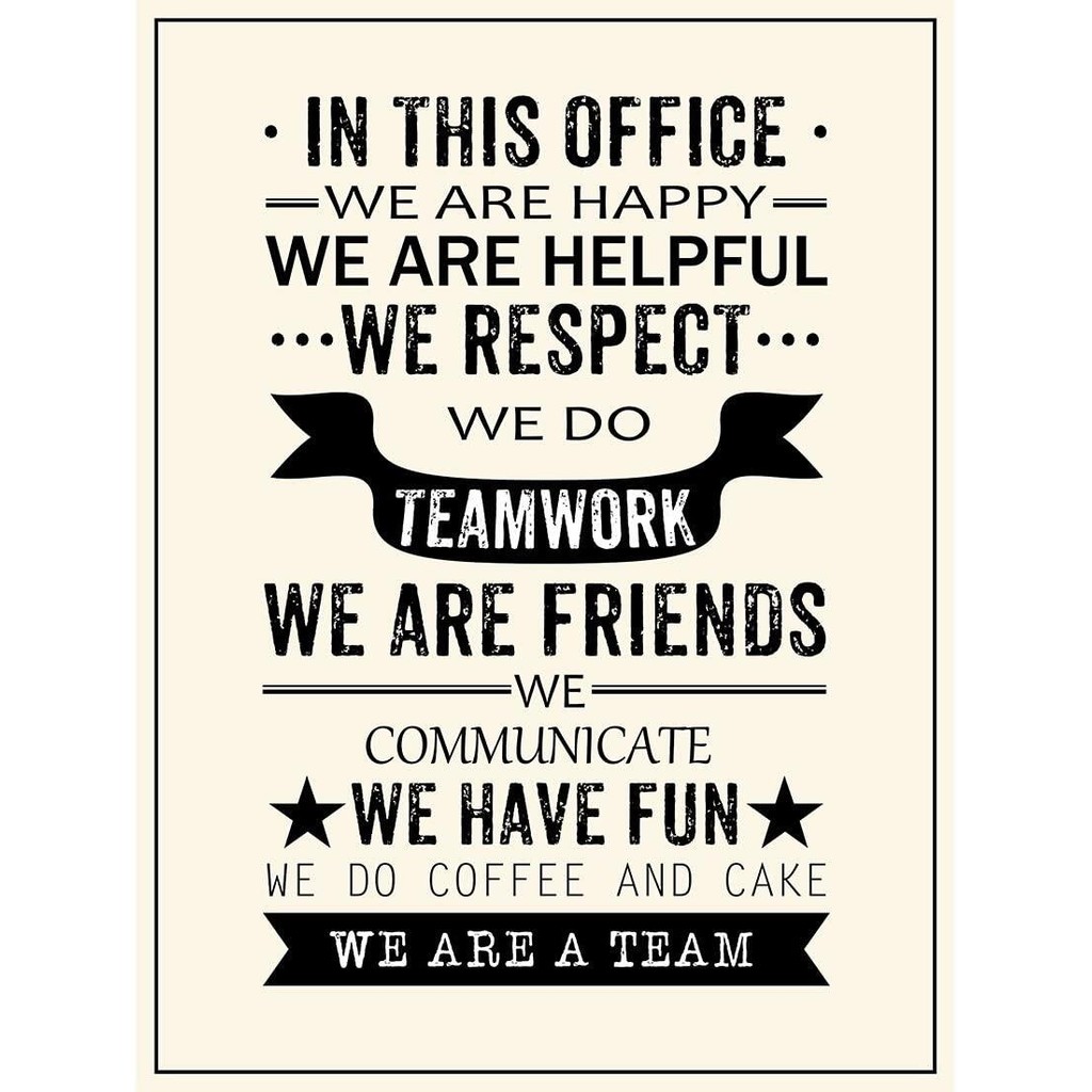 Inspirational Quotes Office Posters Prints We Are a Team Motivational ...