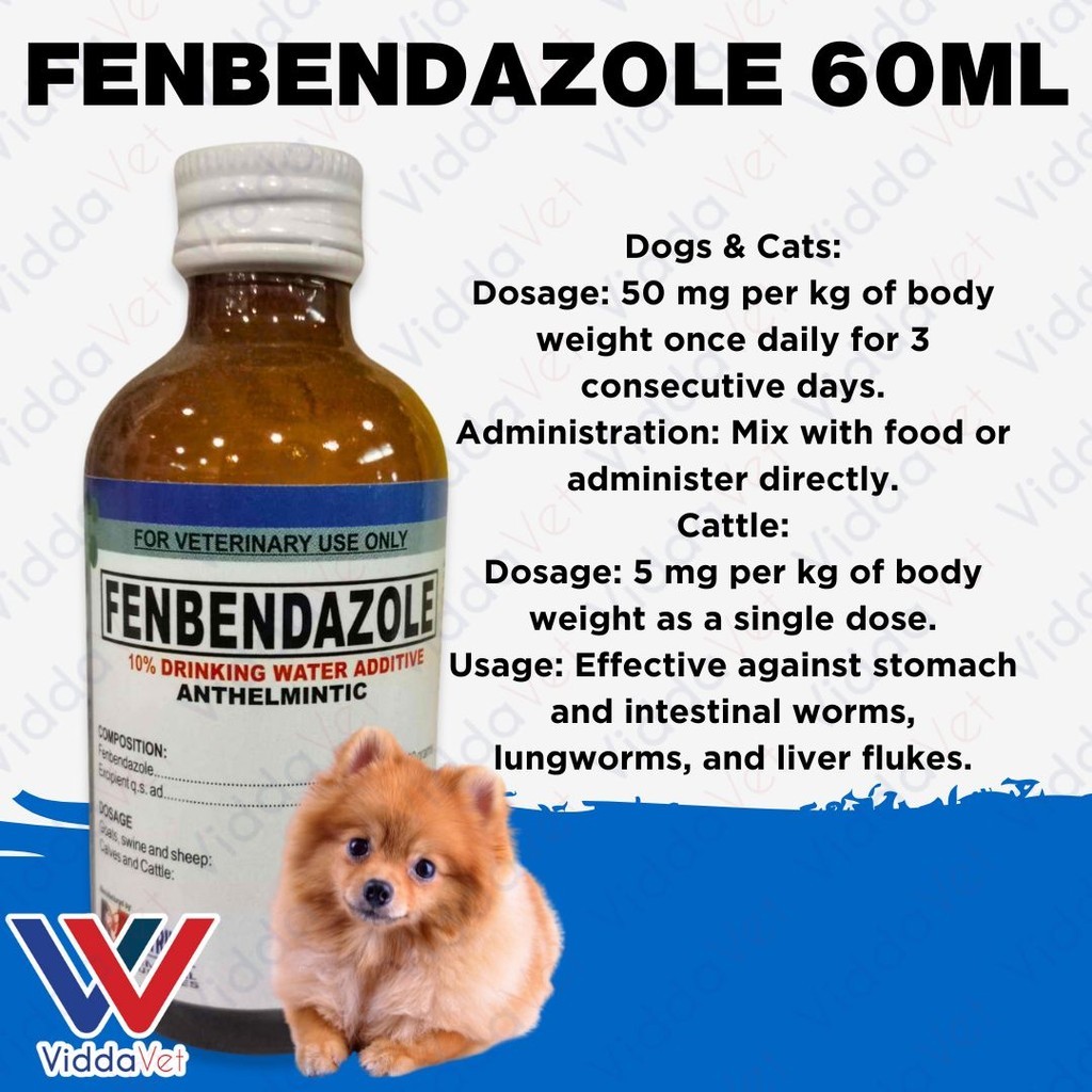 Safe & Effective 10% Fenbendazole dewormer for Dogs 60ml | Shopee ...