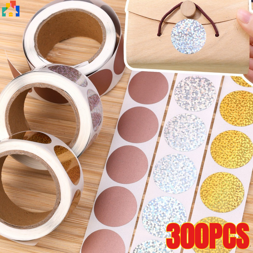 Round Scratch Off Sticker Student Stationery - DIY Laser Silver Gold ...