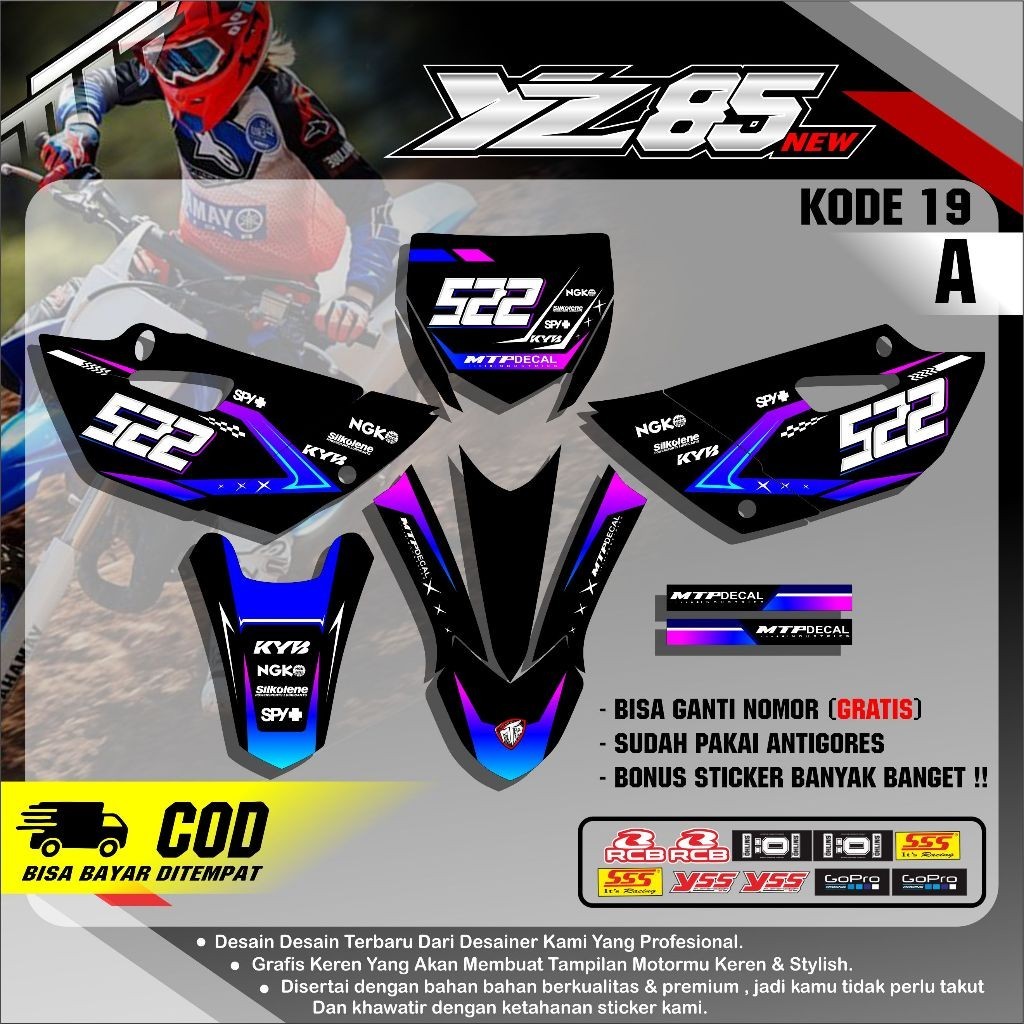 Sticker Striping Decal Sticker Semi Full Trim Variation Yamaha YZ 85 ...
